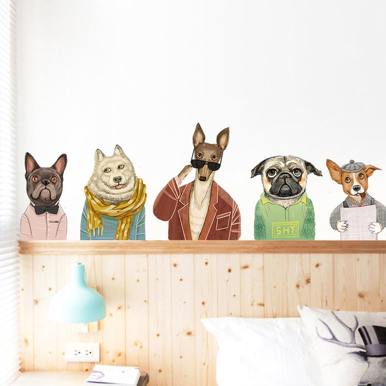 Watercolor Dog Pets Wall Decal Wolf Horse Animal Decals - Etsy