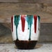 Ceramic Cup Handless Pottery Mug Green Red White Pottery - Etsy