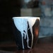 Ceramic Cup Handless Pottery Mug Black and White Ceramic - Etsy