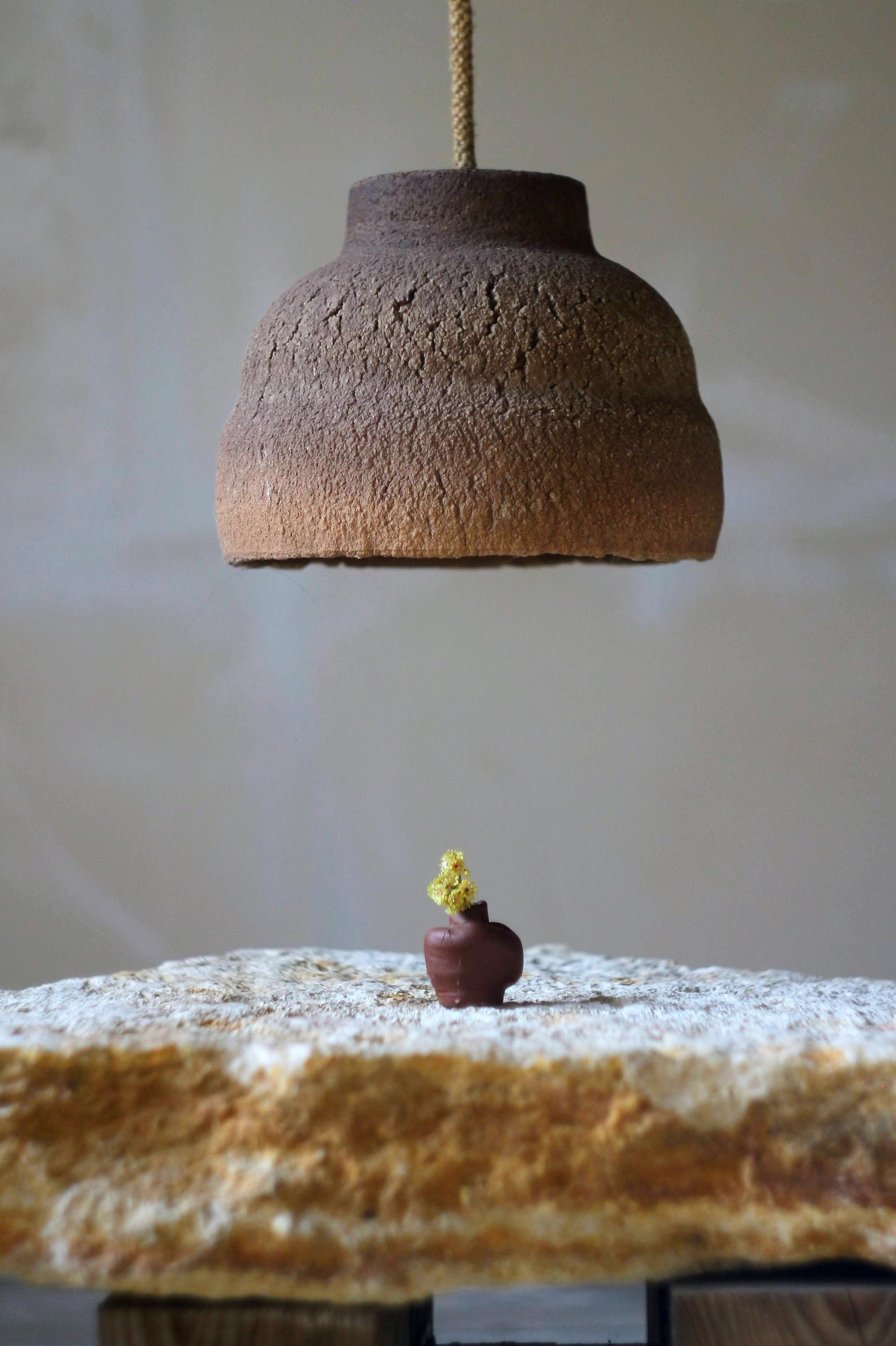 Handmade Brown Clay Pendant Light, Rustic Pottery Ceiling Lamp - Etsy
