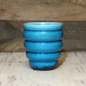 Ceramic Cup Handless Pottery Mug Blue Pottery Handmade Ceramic Tea Mug ...