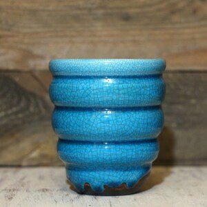 Ceramic Cup Handless Pottery Mug Blue Pottery Handmade Ceramic Tea Mug ...
