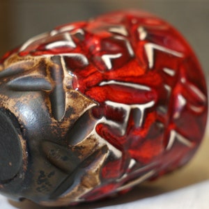 Ceramic Cup Handless Pottery Mug Red White Pottery Ceramic Mug Tea Mug ...