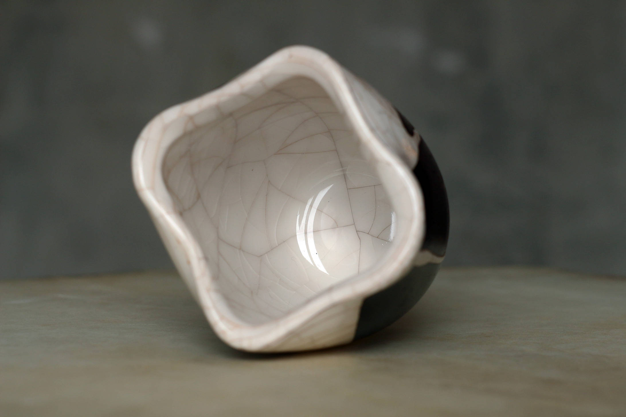 Ceramic cup Handless pottery mug Black and white Ceramic | Etsy