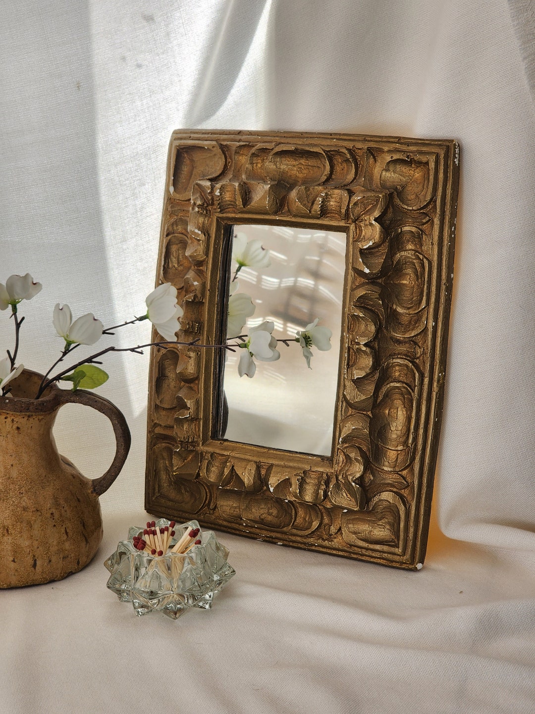 Ornate Gold Gilt Mirror, Small Vintage Italian Style Mirror, Parisian ...