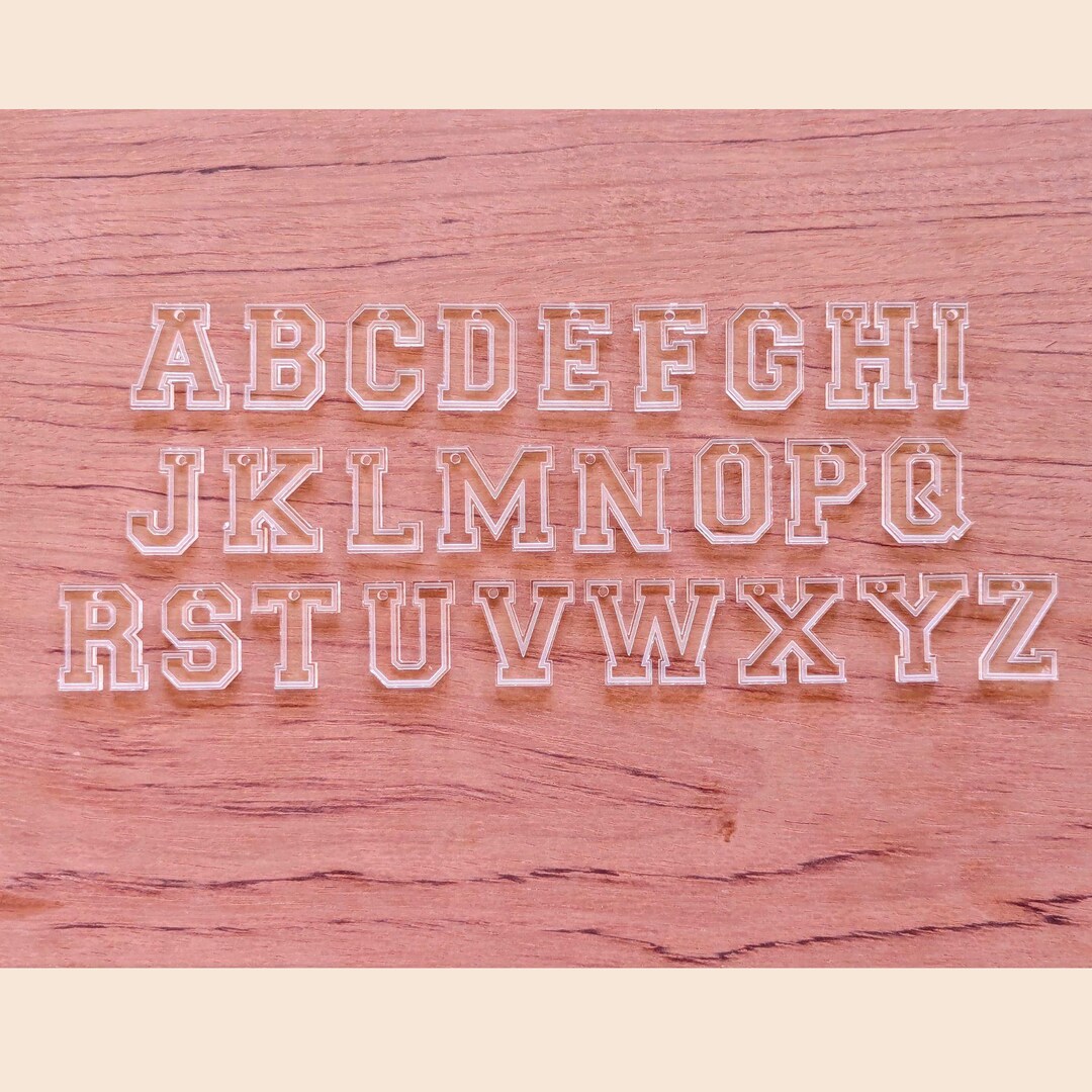 Cast Acrylic Varsity Letter: Keychain & Craft Supplies - Etsy