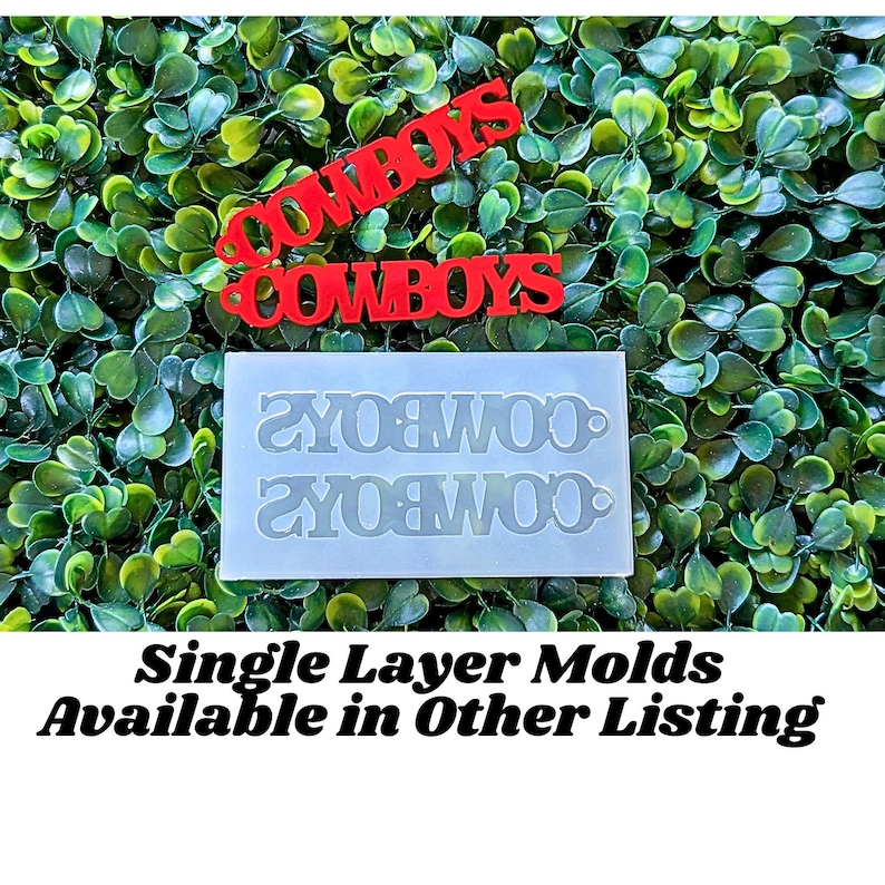 Custom Cursive Double Layer Earring Mold for Team, Words, Sports Team ...