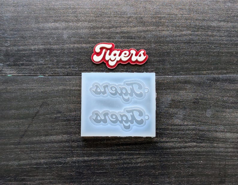Custom Cursive Double Layer Earring Mold for Team, Words, Sports Team ...