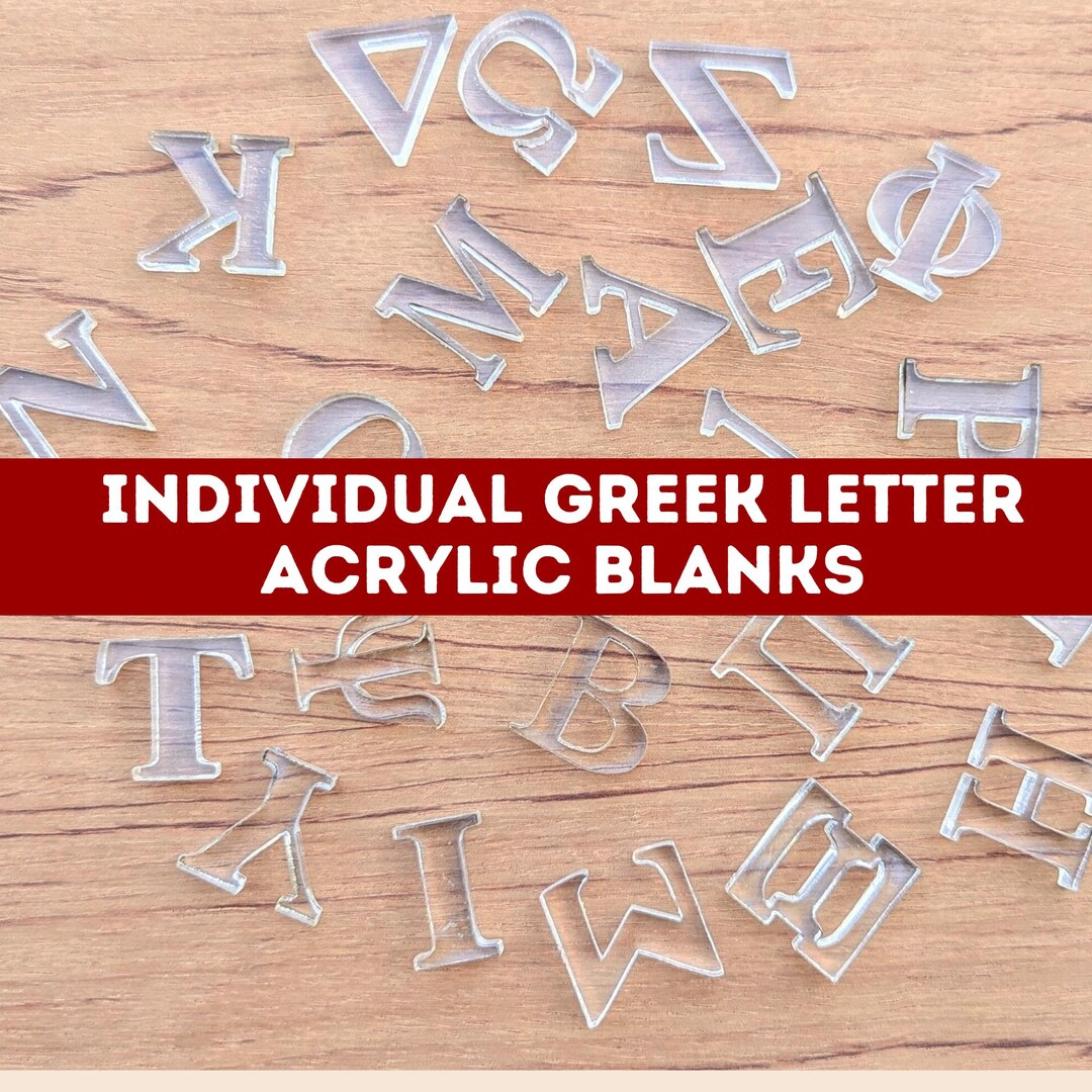 Greek Alphabet Acrylic Blanks, Clear Individual Letters, Bulk Laser Cut ...