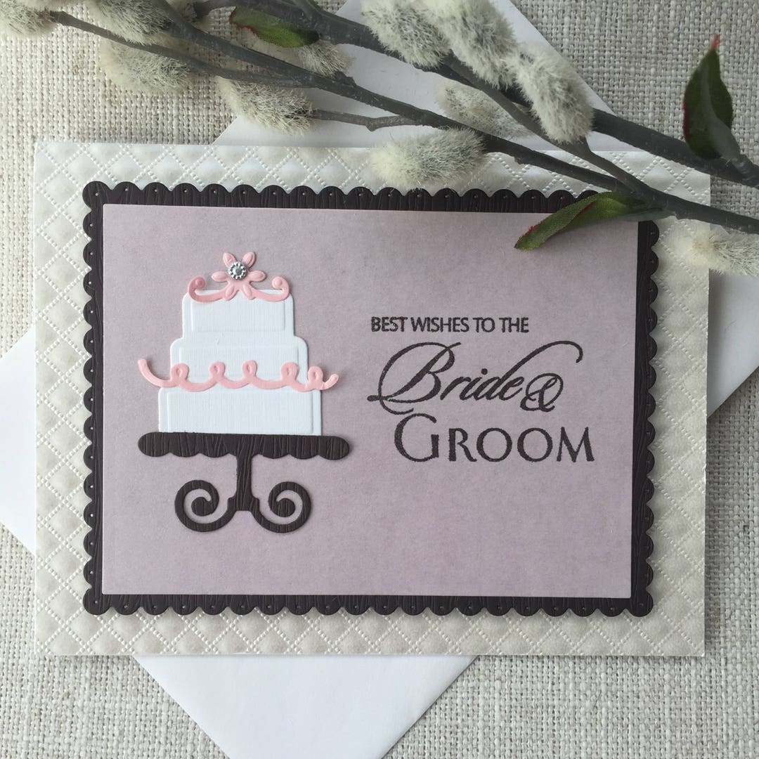 Simple and Elegant Handmade Wedding Card With Inside Message - Etsy