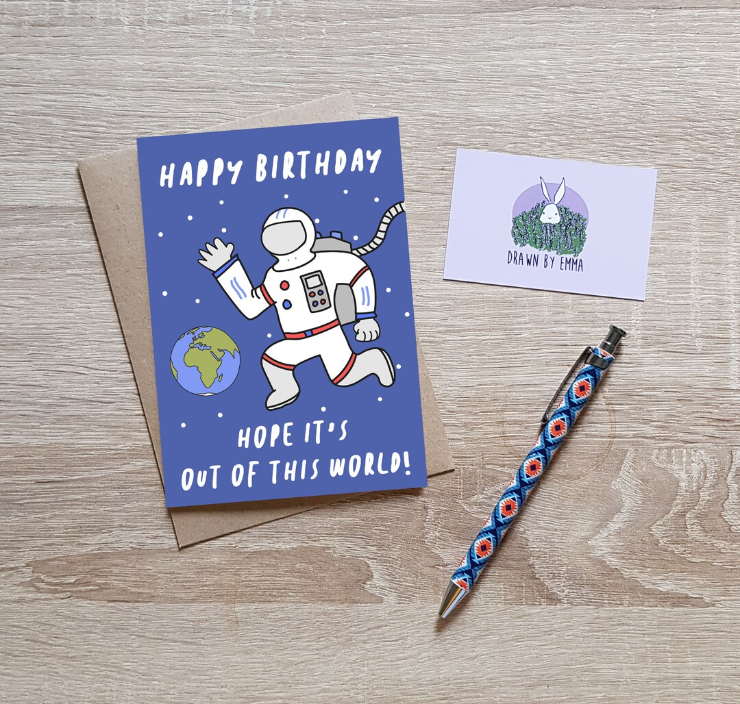 Happy Birthday Space Birthday Card Out of This World Children's ...