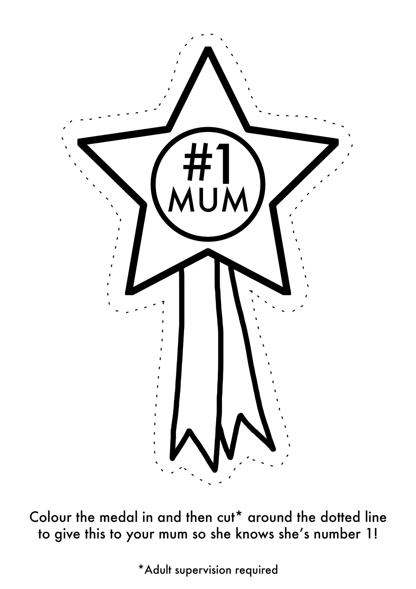 Number One Mum - Colouring in - Colouring in Page - Mother's Day Gift ...