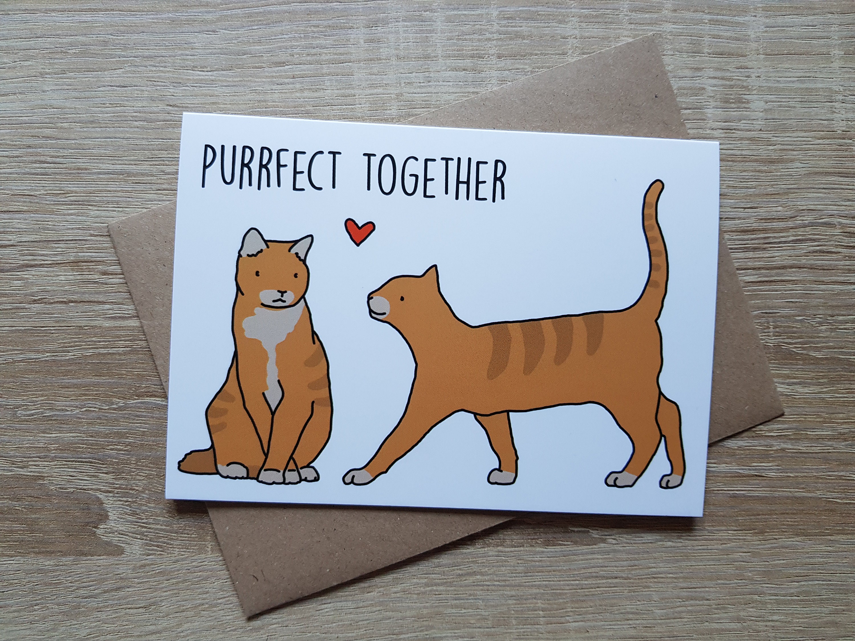 Purrfect Together Anniversary Card Valentine's Day Card Wedding Card ...