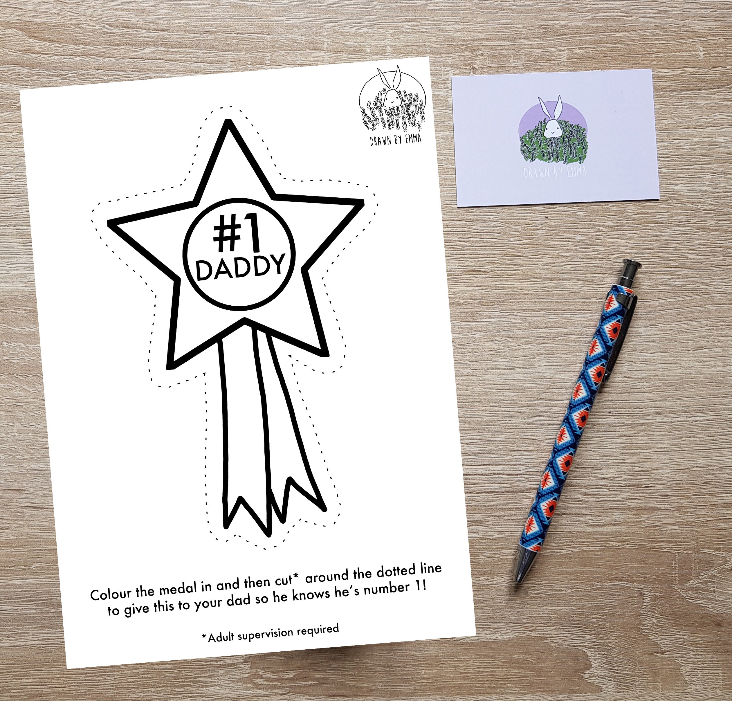 Number One Daddy - Colouring in - Colouring in Page - Father's Day Gift ...