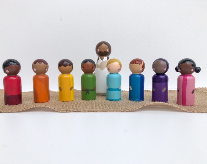 Diverse Peg Doll Nativity Rainbow Set, Brightly Colored Unique and ...