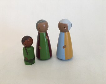 Diverse Peg Doll Nativity Rainbow Set, Brightly Colored Unique and ...
