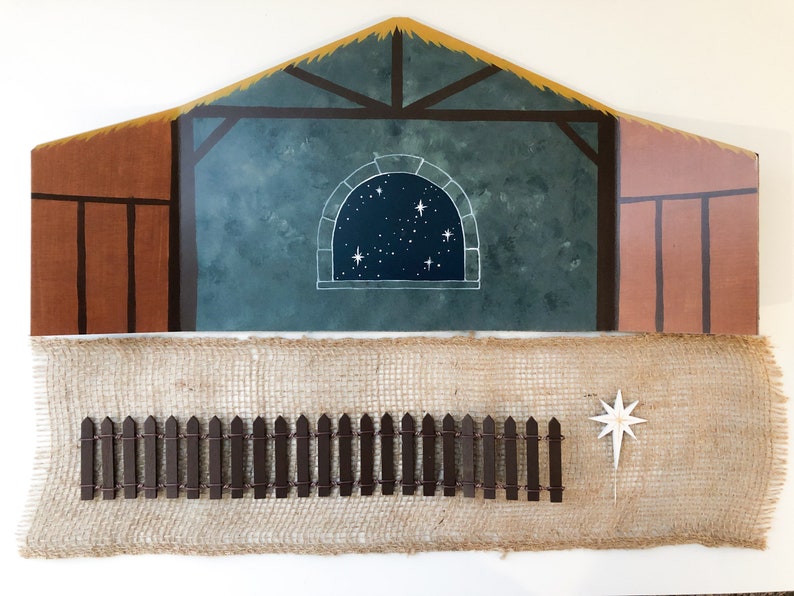 Nativity Stable Backdrop for Peg Doll Nativity Sets Manger | Etsy