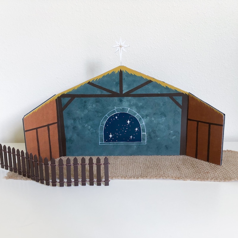 Nativity Stable Backdrop - Etsy UK