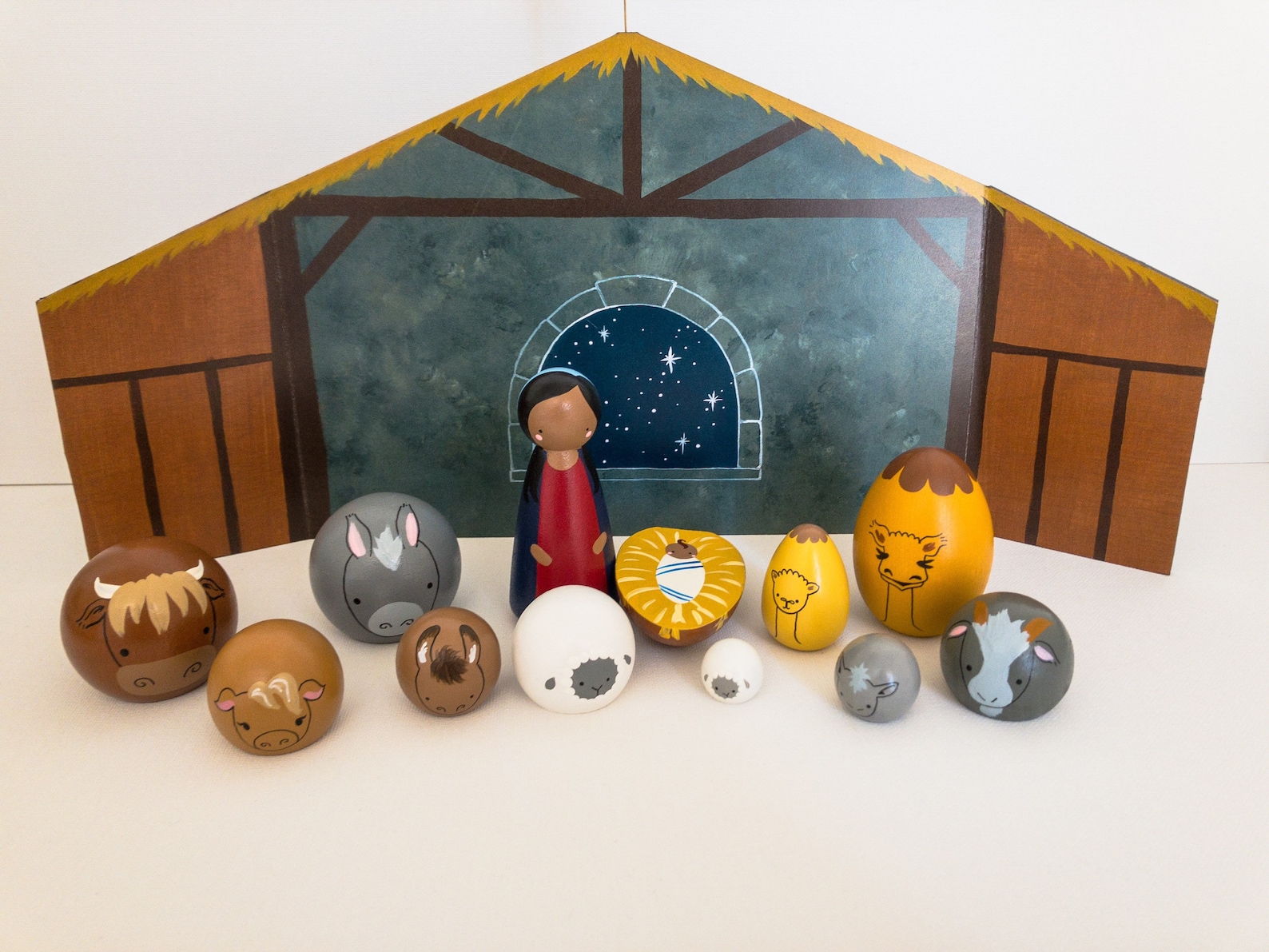 Unique Nativity Set for Mothers and Babies Peg Doll Nativity - Etsy