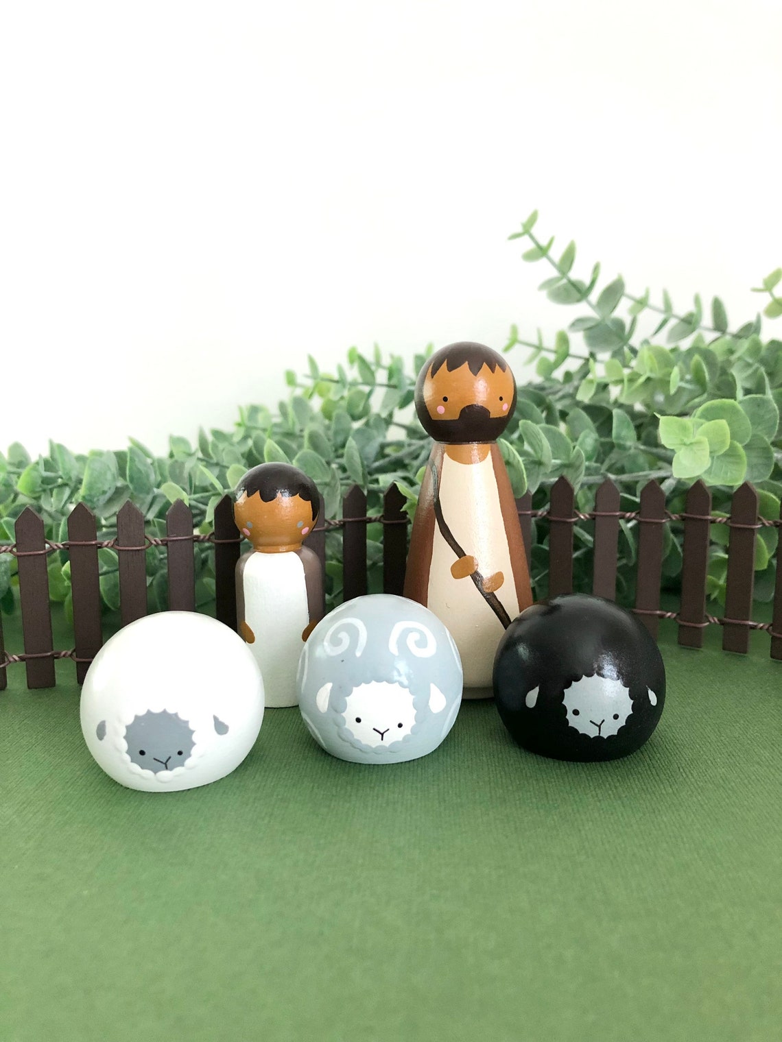Peg Doll Nativity Set Animals, Wood Sheep for Kids Nativity Set, Peg ...
