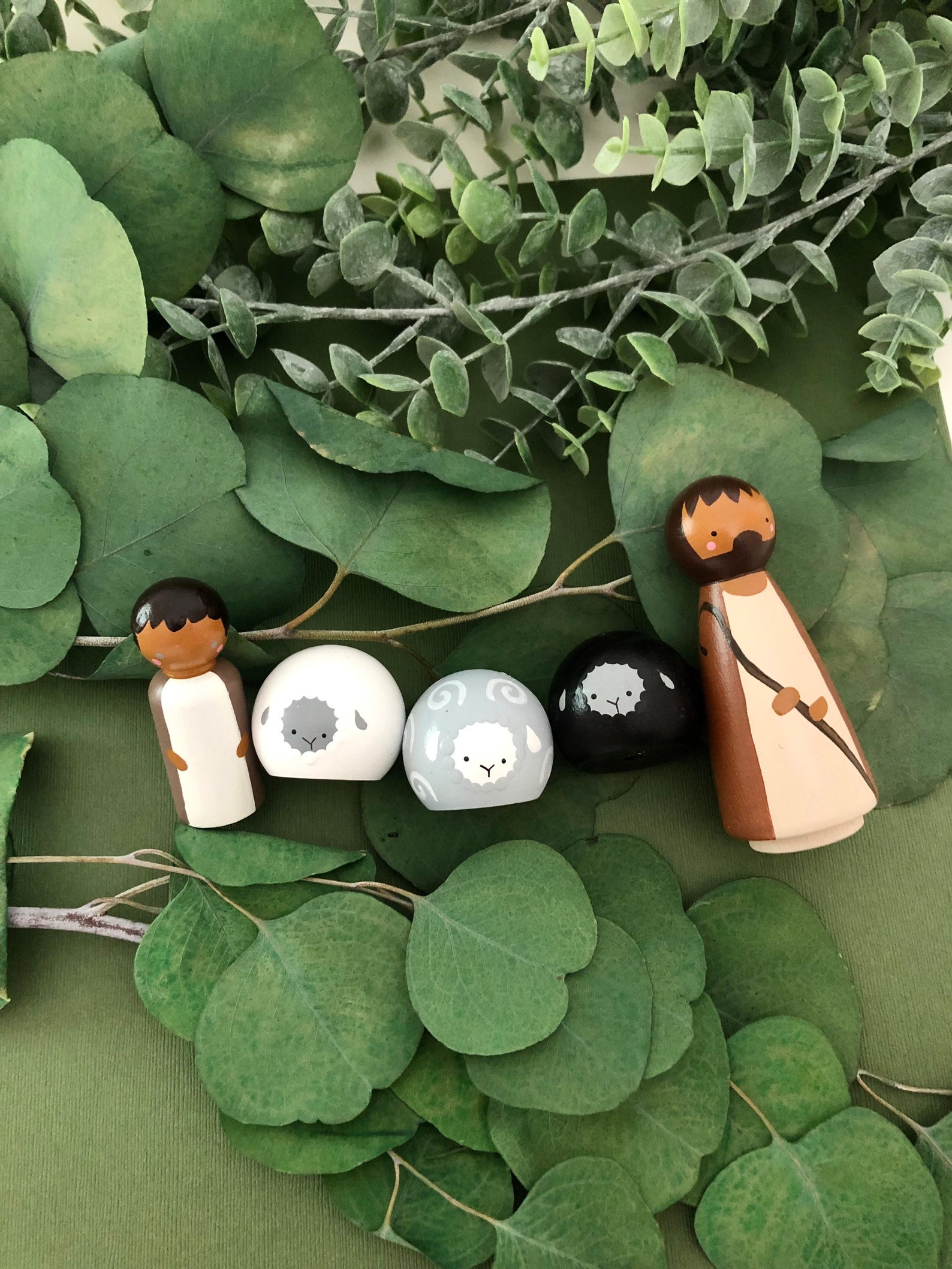 Peg Doll Nativity Set Animals, Wood Sheep for Kids Nativity Set, Peg ...