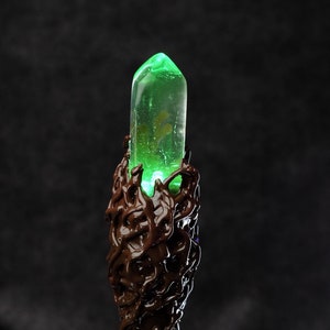 Green Flame Wizard Staff – Handcrafted LED Fantasy Staff With Crystal ...