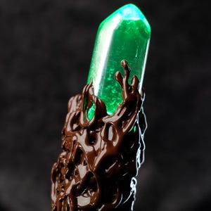 Green Flame Wizard Staff – Handcrafted LED Fantasy Staff With Crystal ...