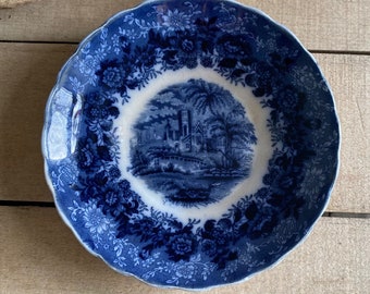 Flow Blue Victoria Ware Ironstone Pitcher and Bowl - Etsy