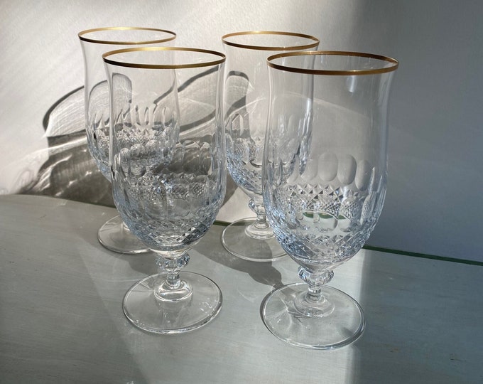 Blown Glass With Gold Rim Ice Tea's ~set of 4 - Etsy