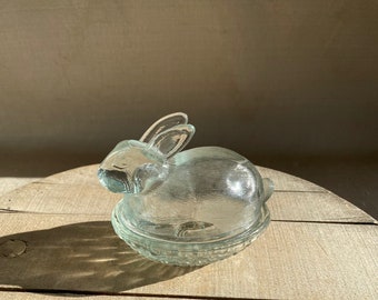 Vintage Molded Glass Easter Bunny Rabbit T.H. Stough Co. Jeannette, PA ...