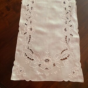 16x 41 Open Cutwork Linen Table Runner - Etsy