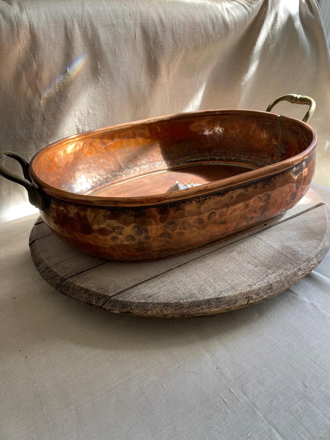 Vintage Heavy Casted Copper Planter - Etsy