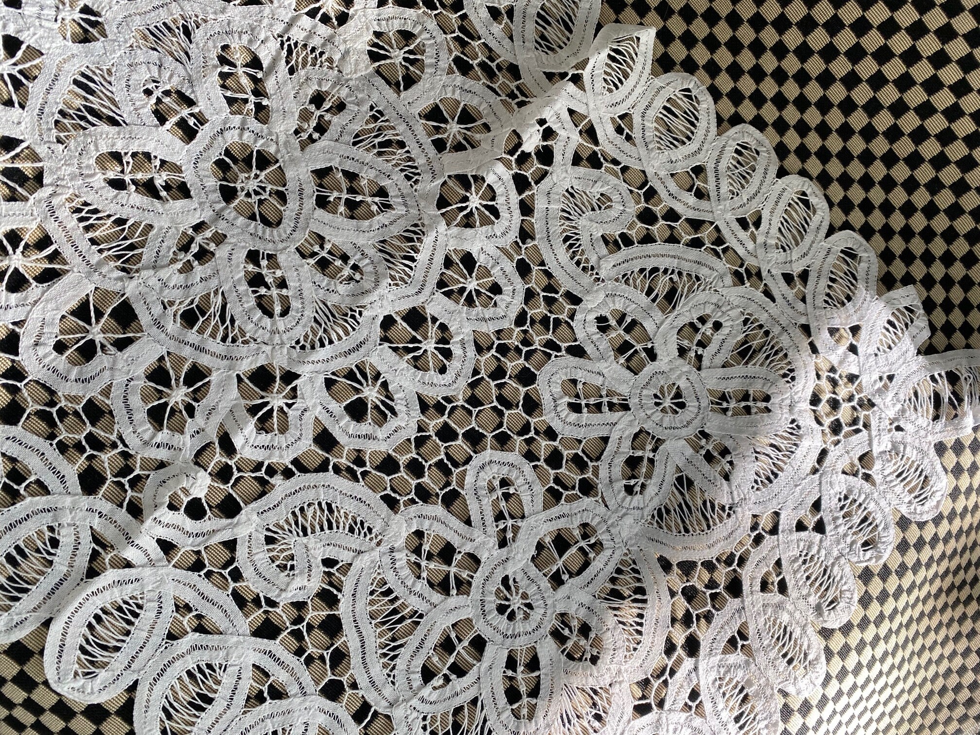 Vintage Battenburg Lace Table Runner 16x36 - Etsy