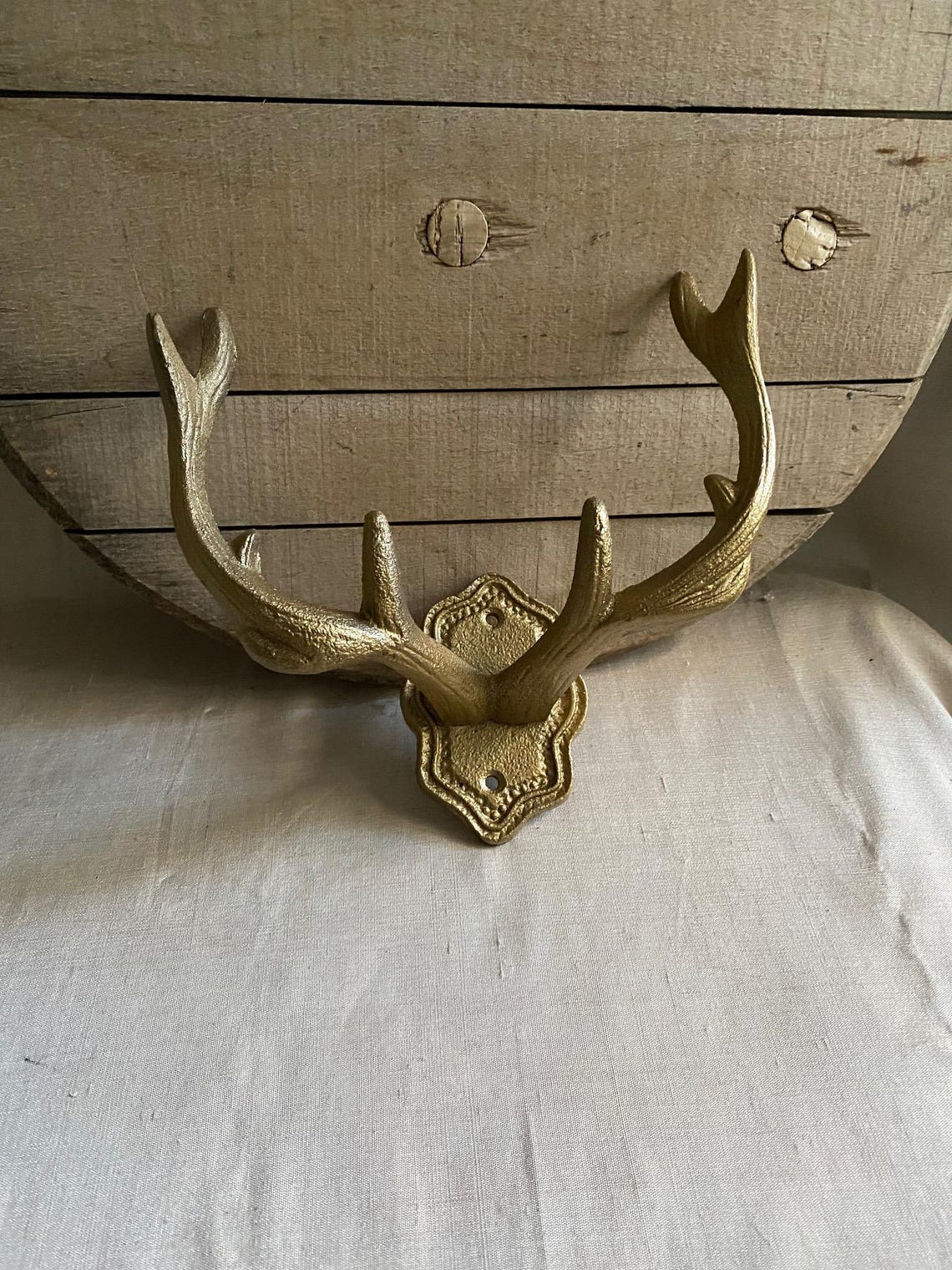 Gilded Gold Iron Antler Coat Hook ~ - Etsy