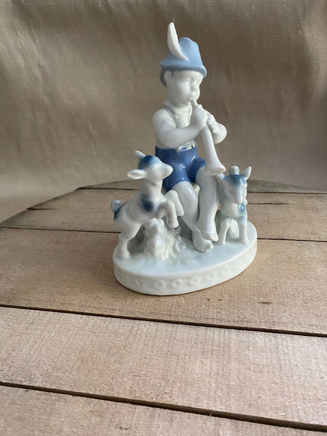 Vintage Pied Piper & Goats Figurine - Etsy