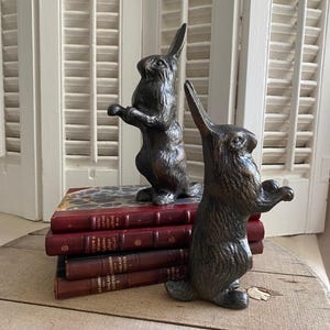 Whimsical Iron Bunny Bookends ( Pair) - Etsy