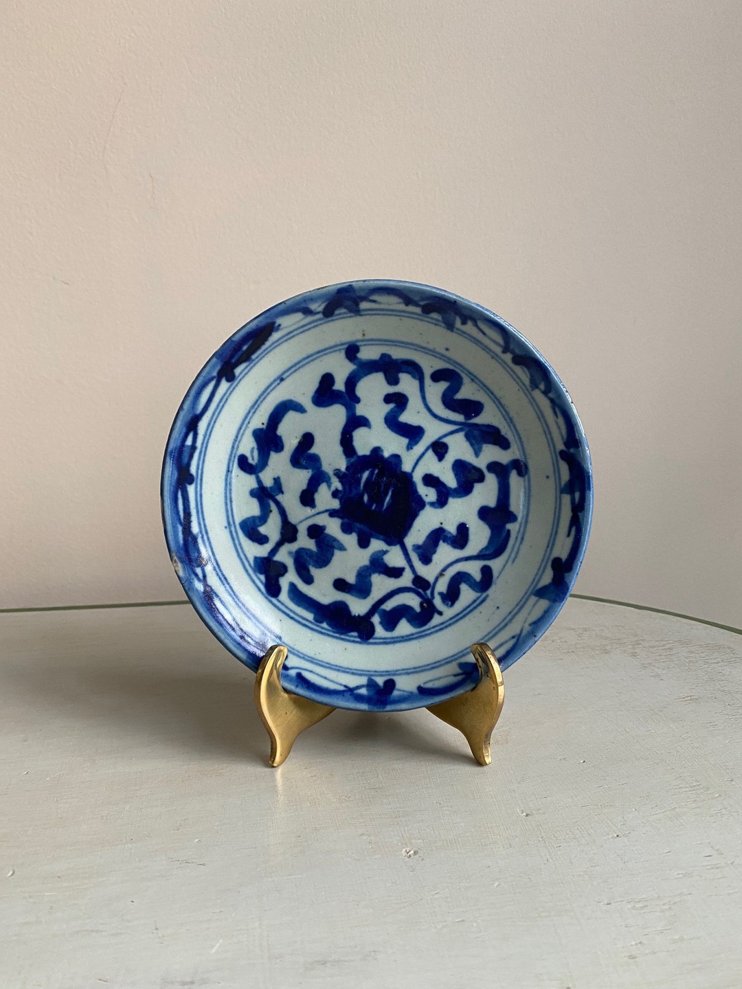 Antique Blue & White Chinese Plate ~5 3/8" - Etsy