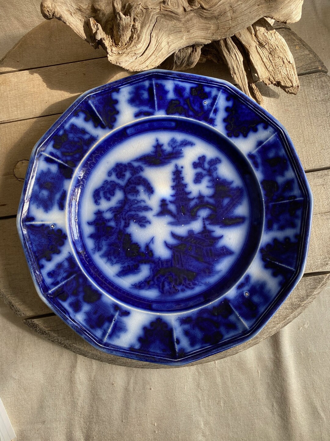 Flow Blue Tonquin 10" Plate - Etsy