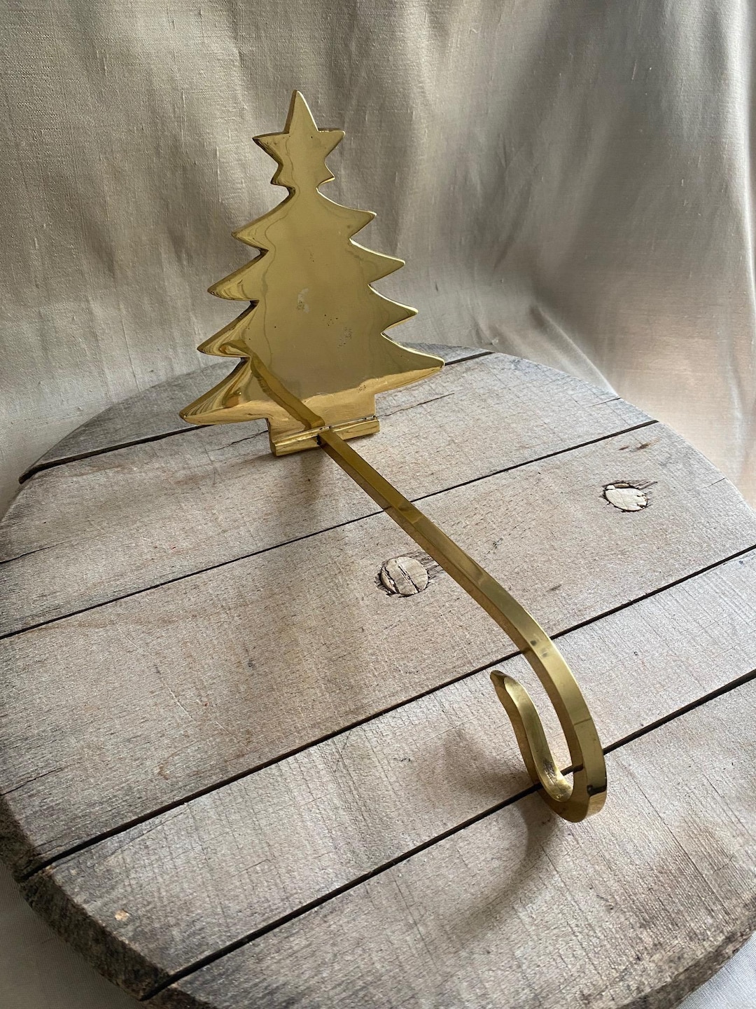 Vintage Brass Tree Stocking Holder - Etsy