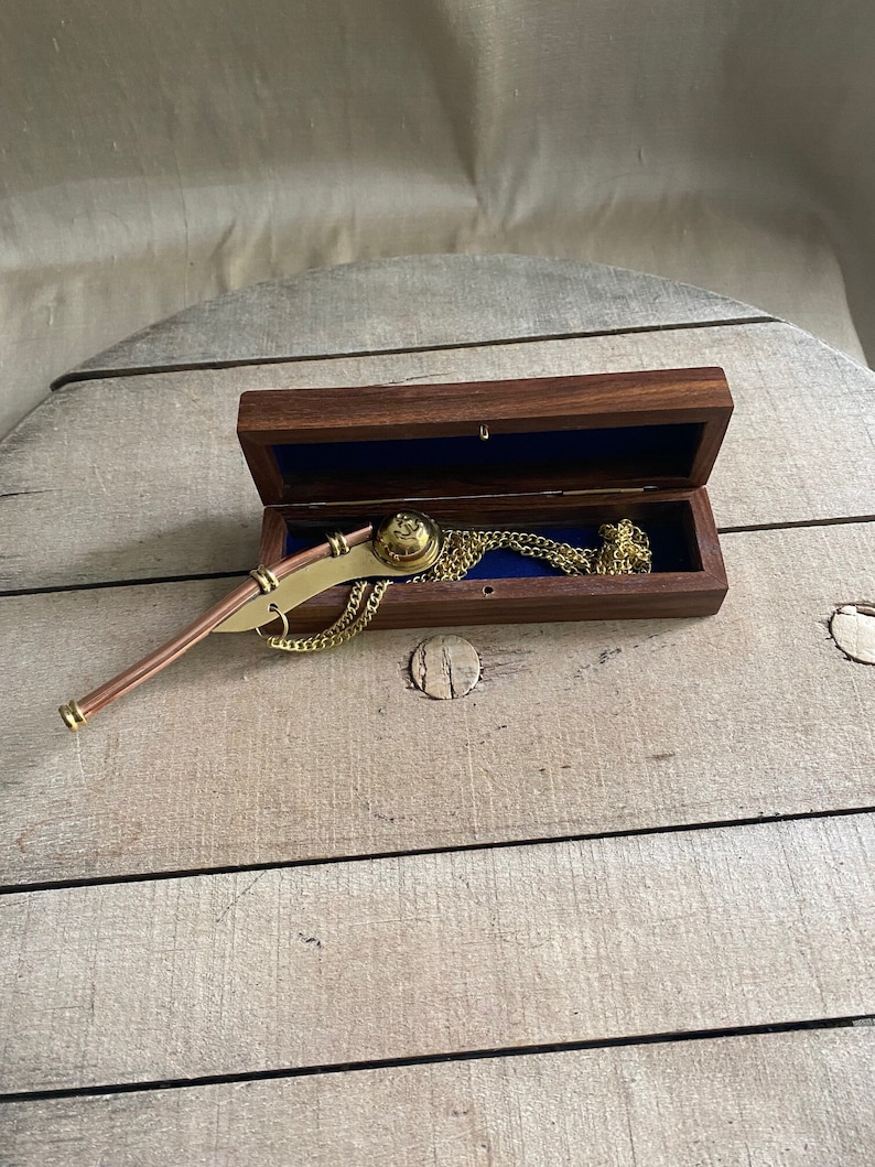 Bosun Call Whistle W/ Wooden Box - Etsy