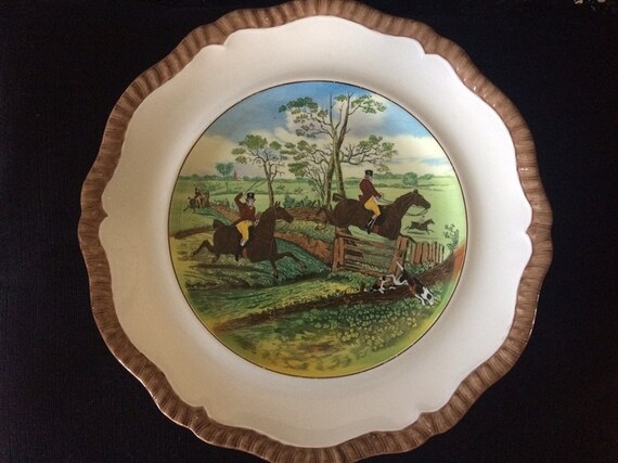 Vintage Spode Hunt Scene Dinner Plate | Etsy