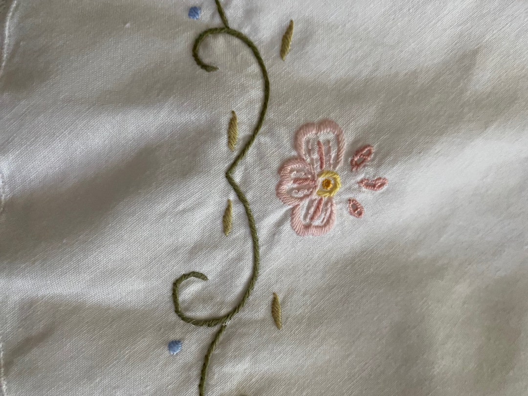 60" Round Battenberg Embroidered Table Topper ~ Vintage - Etsy