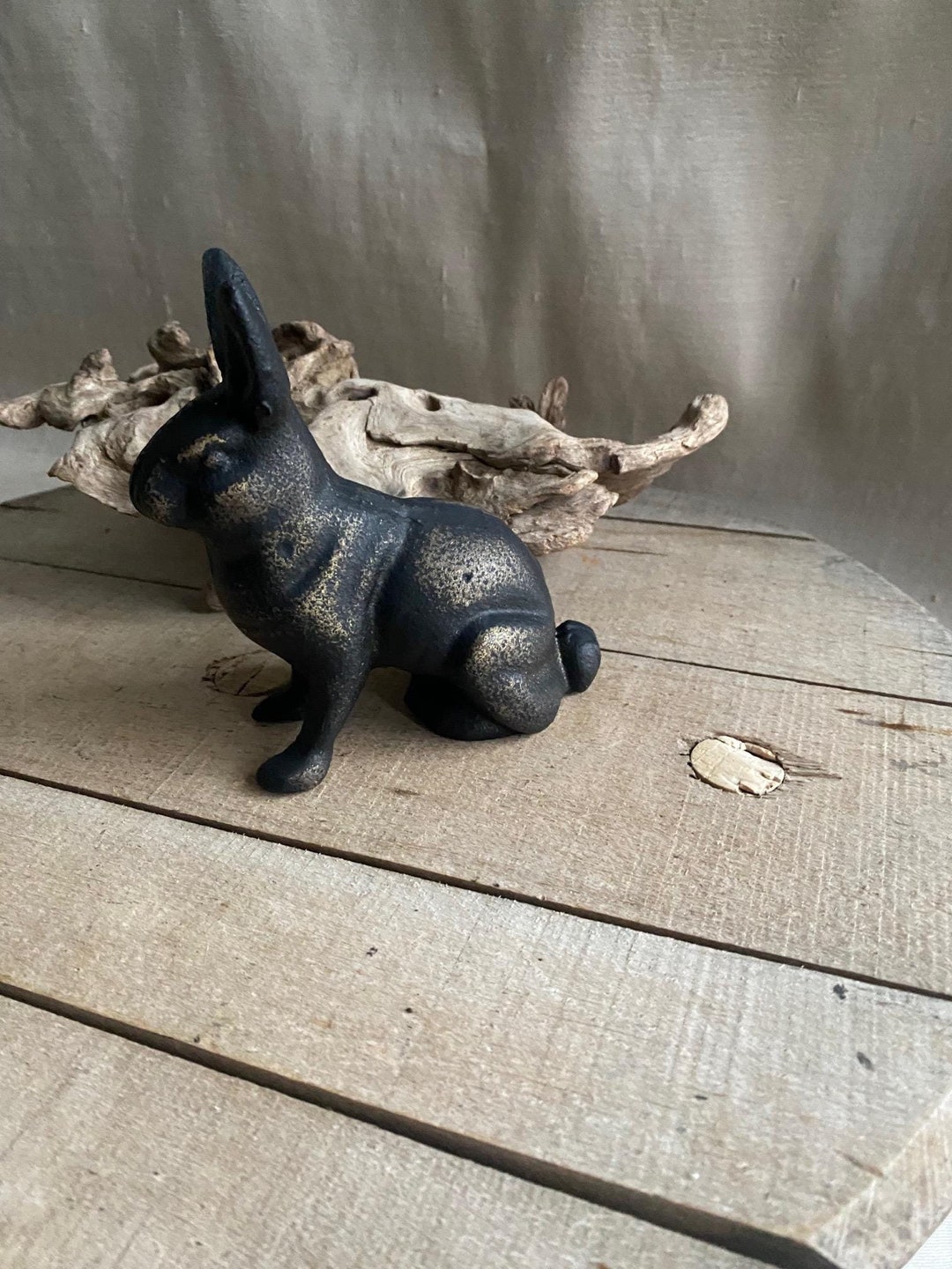 Cast Iron Sitting Bunny Paperweight - Etsy