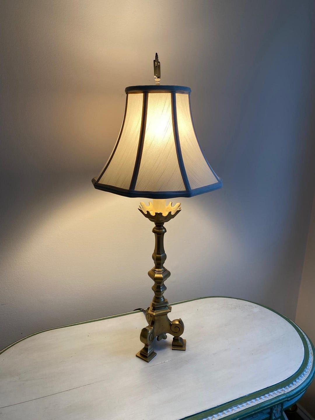 Unique Heavy Casted Brass Table Lamp - Etsy