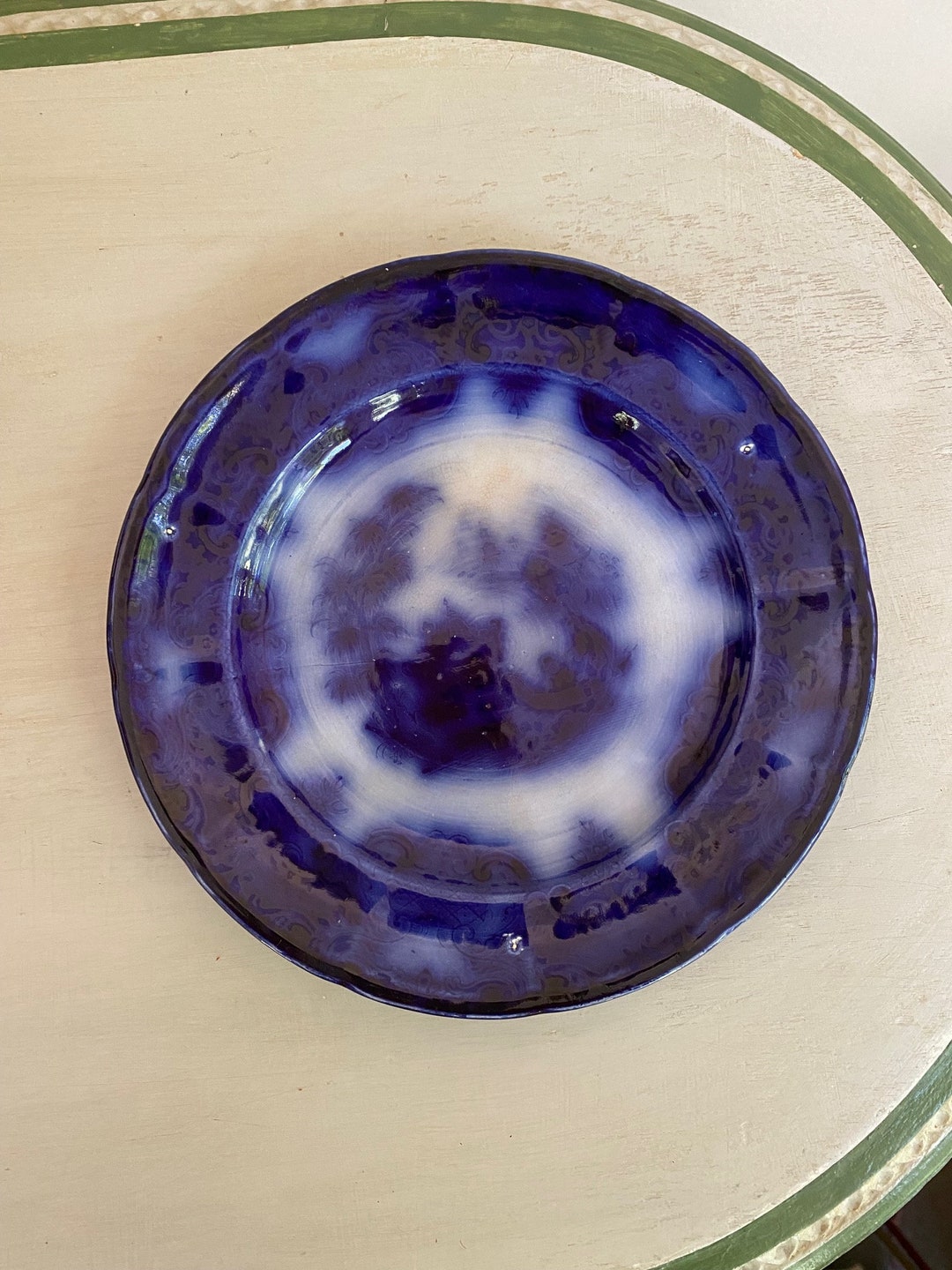 Circa 1850 Flow Blue Plate 7 1/2 - Etsy