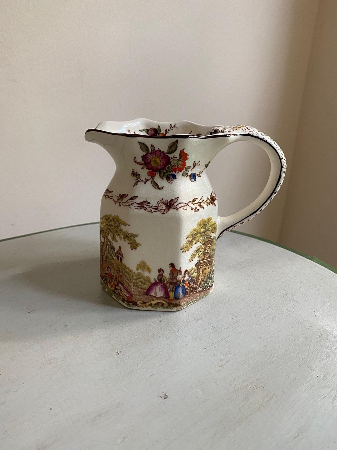 Vintage Masons Watteau Pitcher/ - Etsy