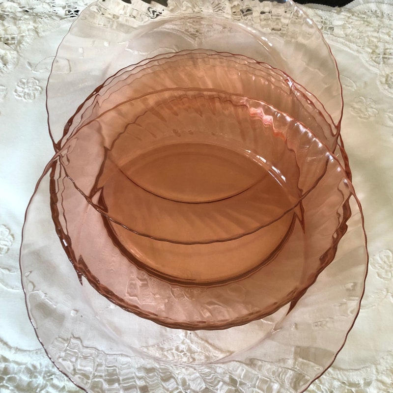 Pink Plate Set - Etsy