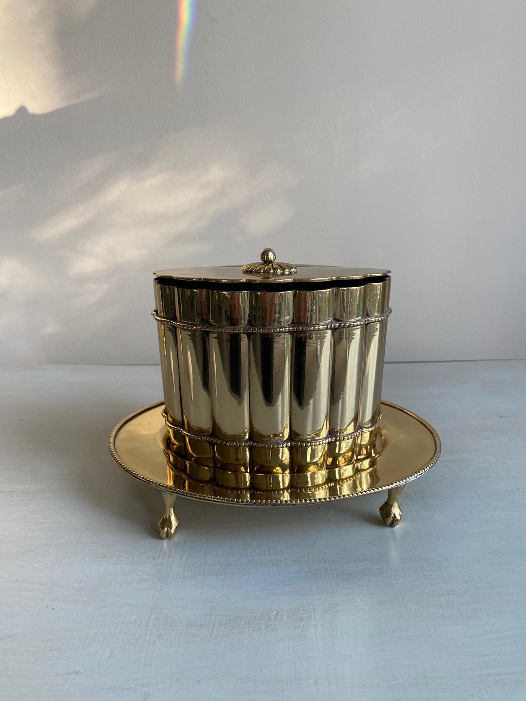 Vintage Brass Biscuit Barrel/ Keeper - Etsy