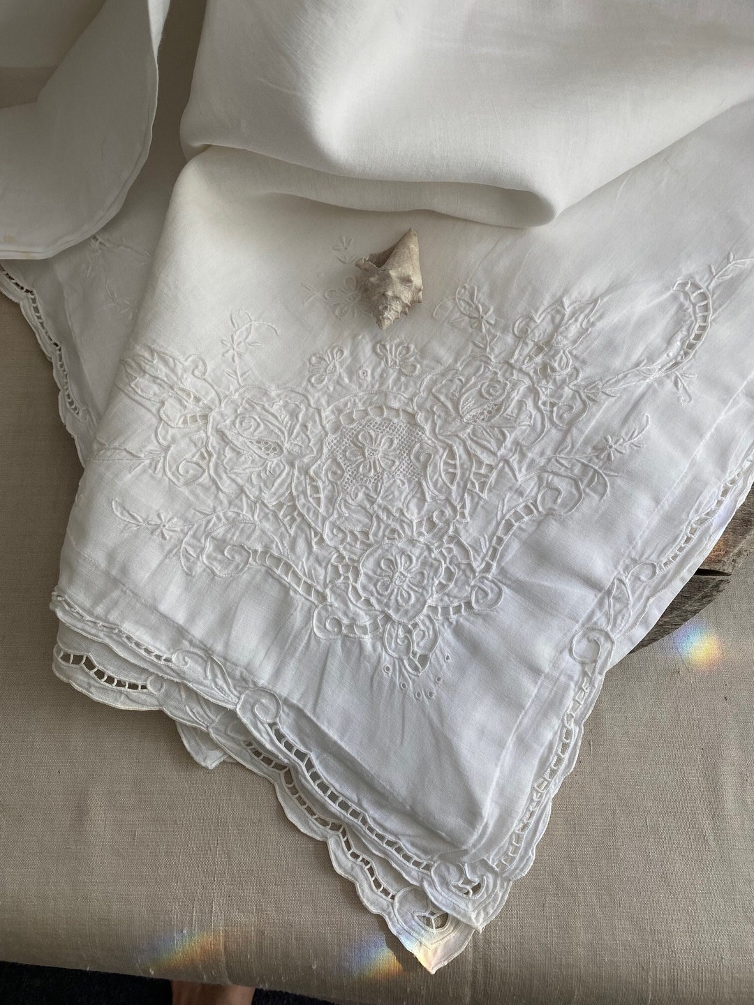 Vintage Handmade Lace Pillow Shams-king Size-pair - Etsy