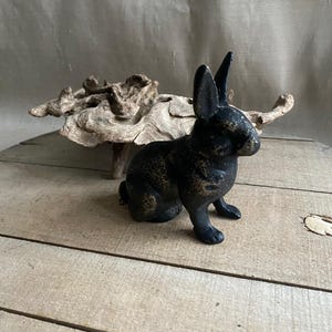 Cast Iron Sitting Bunny Paperweight - Etsy